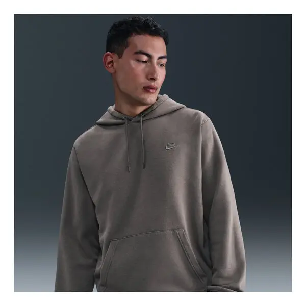 Nike Club Washed Fleece Hoodie - Cave Stone