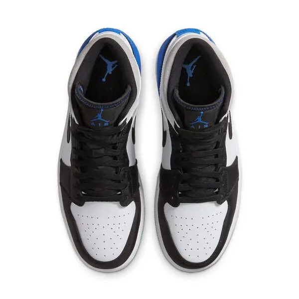 JORDAN Air 1 Mid Se Royal Black Toe Sneakers - White/hyper Royal/black
