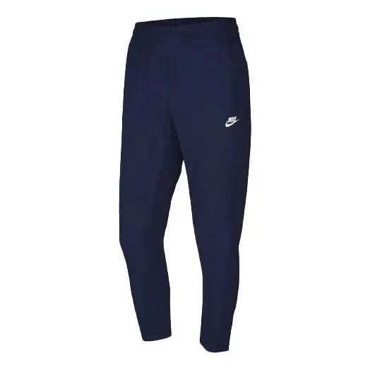 Nike Solid Color Running Breathable Knit Sports Pants/trousers/joggers Deep Navy Blue - Dark