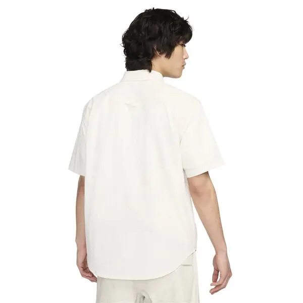 Nike Short Sleeve Seersucker Button-down Shirt Asia Sizing 'phantom