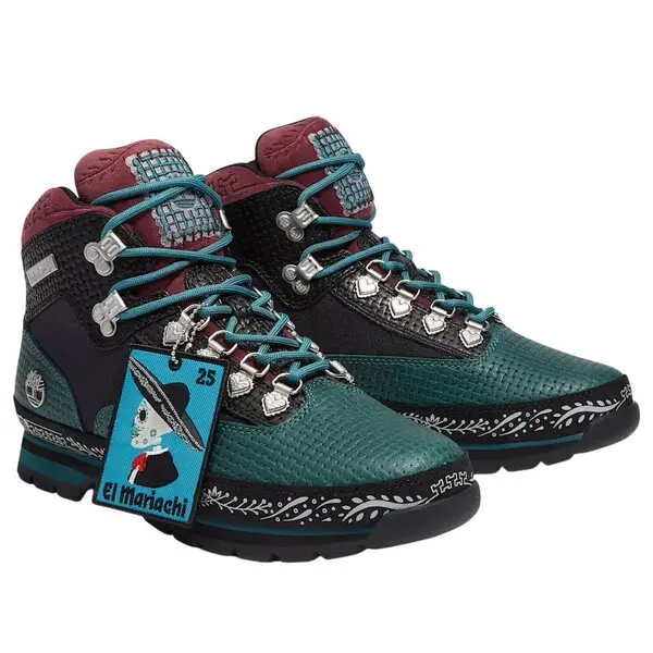 Timberland Euro Hiker Mid Boots - Teal/black/red