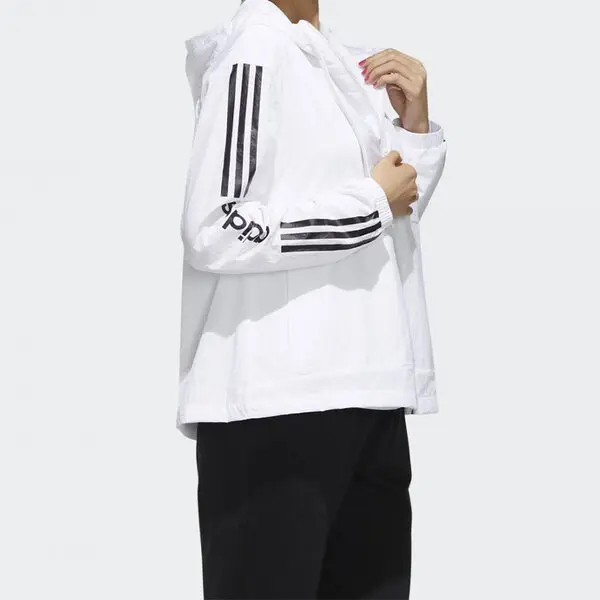 Adidas Neo Hooded Jacket With Striped Sleeves
