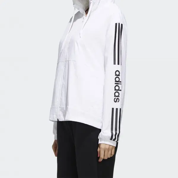 Adidas Neo Hooded Jacket With Striped Sleeves