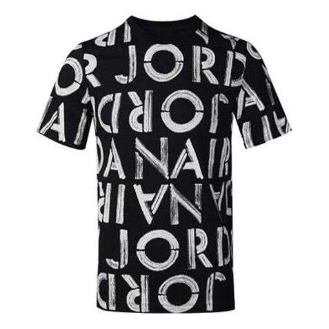 JORDAN As J Lbrand Ss Aop Crew T-shitr - Black