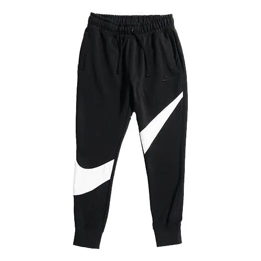 Nike Big Swoosh White Large Sports Pants - Black