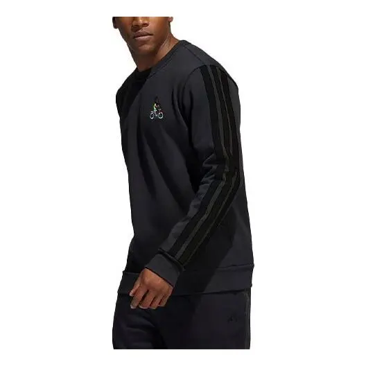 Adidas Embroidered Stripe Basketball Crewneck Sweatshirt - Default Color