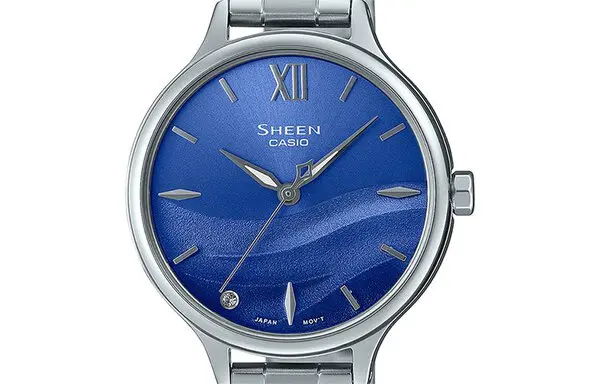 Casio Sheen Series Sea Wave Watch With Gradient Blue Sapphire Crystal