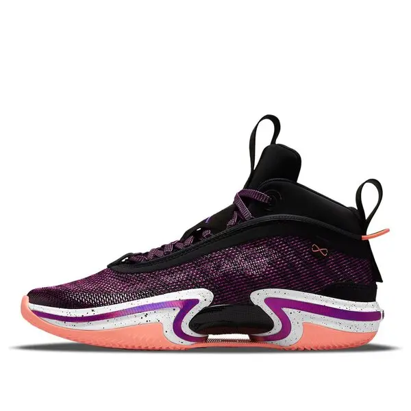 JORDAN 36 Pf 'first Light' High Top Sneakers - Black/hyper Violet-white-bright Mango