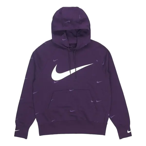 Nike Swoosh Athleisure Casual Sports Printing Logo Pullover - Purple