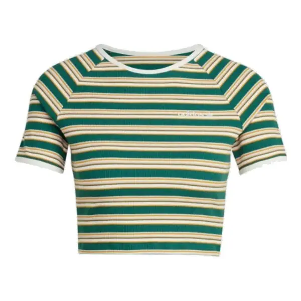 Adidas 80s Rib Stripe Baby T-shirt - Green/yellow