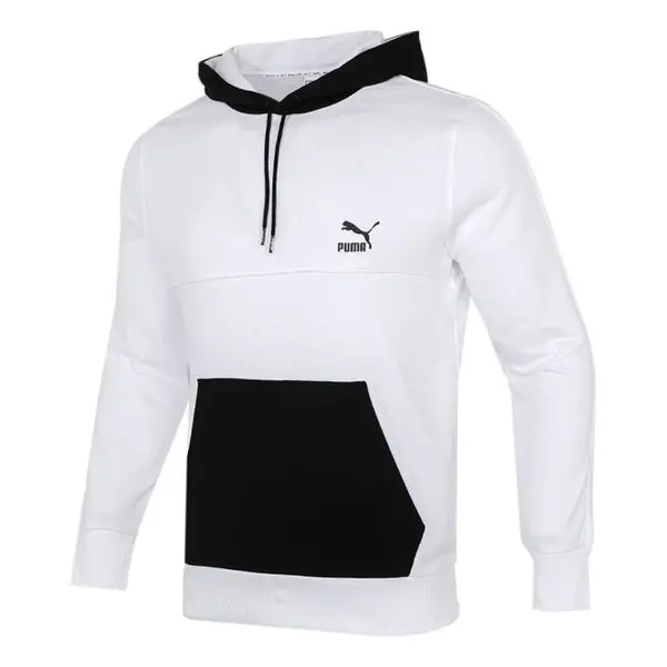 PUMA Clsx Colblock Hoodie - White/black