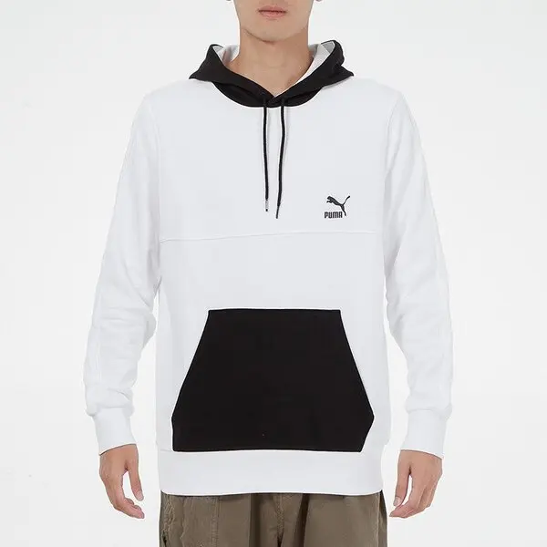 PUMA Clsx Colblock Hoodie - White/black