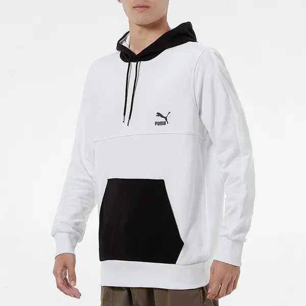 PUMA Clsx Colblock Hoodie - White/black