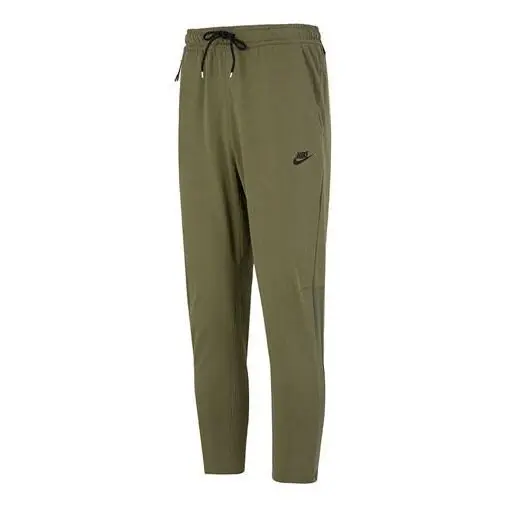 Nike Solid Color Logo Training Fleece Bundle Feet Sports Pants/trousers/joggers Military Green - Default Color