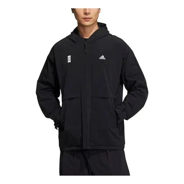 Adidas Martial Arts Series Sports Logo Casual Hooded Jacket Black - Multi-color