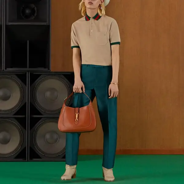 Gucci Cotton Piquet Polo With Web Collar