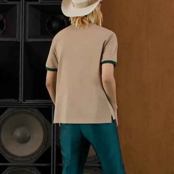 Gucci Cotton Piquet Polo With Web Collar