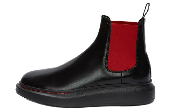 Alexander McQueen Hybrid Chelsea Boot - Black/red