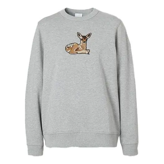 Burberry Deer Pattern Cotton Sweatshirt - Grey