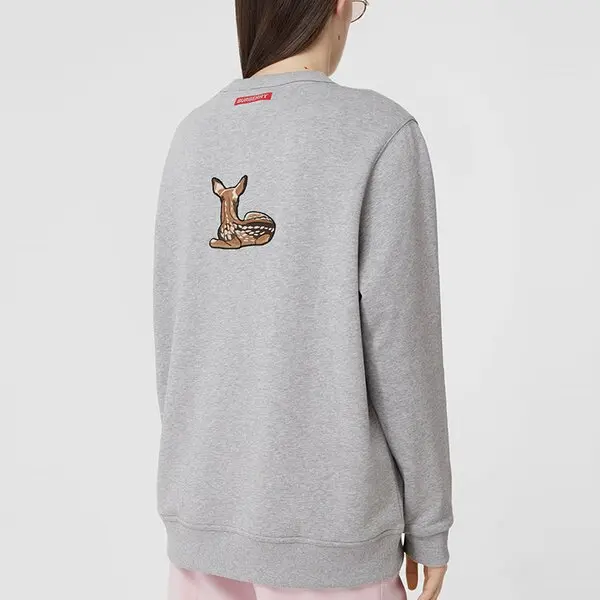Burberry Deer Pattern Cotton Sweatshirt - Grey
