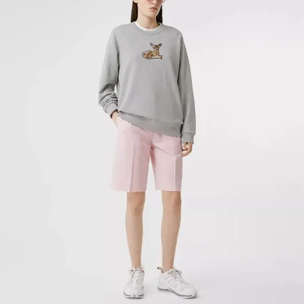 Burberry Deer Pattern Cotton Sweatshirt - Grey