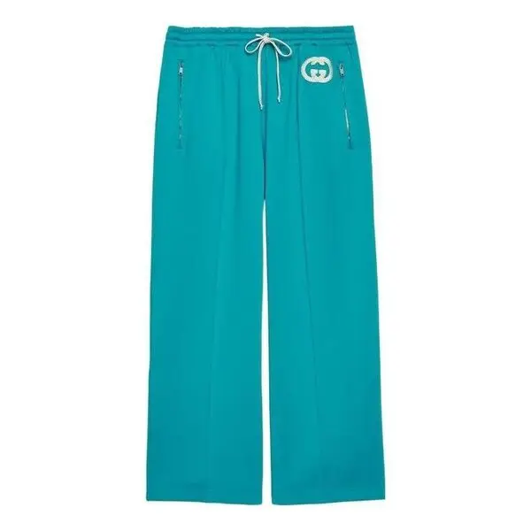 Gucci Neoprene Pants With Interlocking G - Light Blue