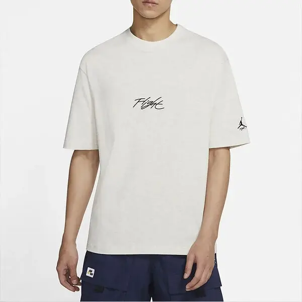 JORDAN Flight Essentials Logo Sports Short Sleeve /white - Creamy
