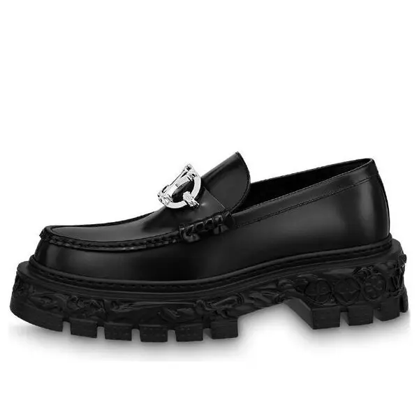 LOUIS VUITTON Baroque Loafers - Black/silver