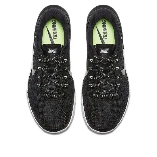 Nike Metcon 4 Metallic Silver Athletic Training Sneakers - Black