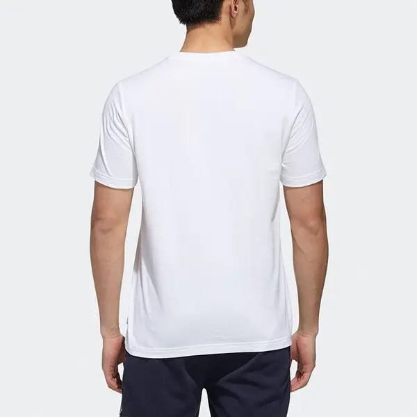 Adidas Neo X Yellow Crossover Logo Printing Round Neck Short Sleeve - White