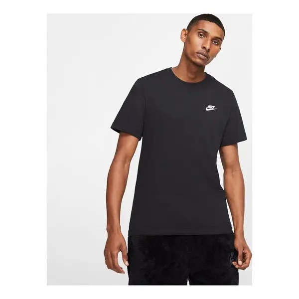 Nike Embroidered Small Round Neck Short Sleeve - Black