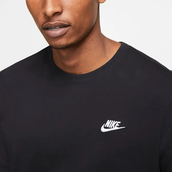 Nike Embroidered Small Round Neck Short Sleeve - Black