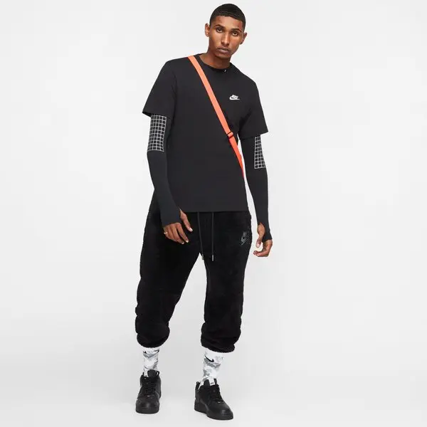 Nike Embroidered Small Round Neck Short Sleeve - Black