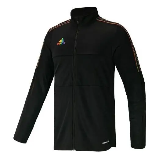 Adidas Training Sports Stripe Stand Collar Jacket - Black