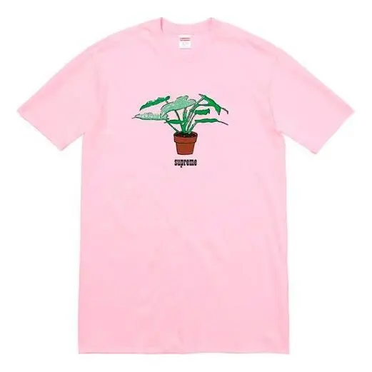 Supreme Fw17 Plant Tee Light Bonsai Printing Short Sleeve - Pink
