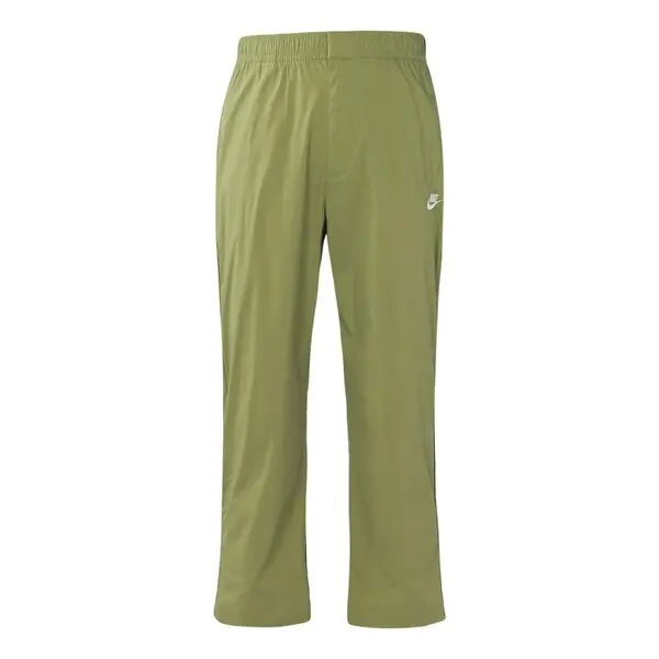 Nike Solid Color Logo Embroidered Straight Sports Pants/trousers/joggers Autumn Green - Default Color