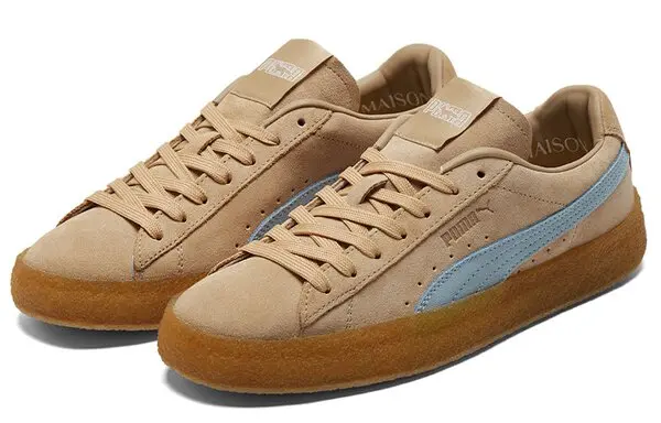 PUMA X Maison Kitsune Suede Crepe Low Top Sneakers
