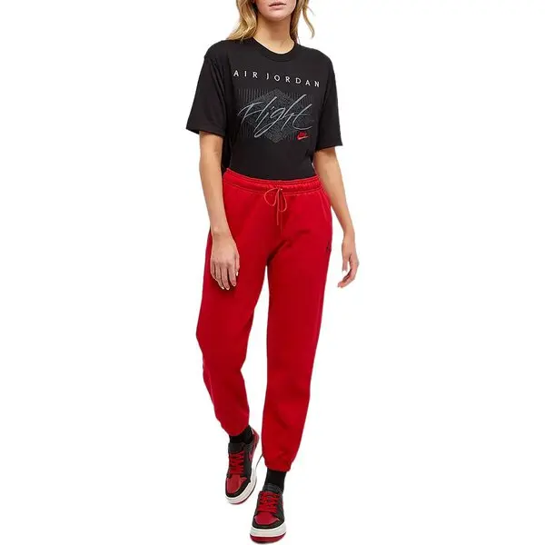 JORDAN Solid Color Embroidered Lacing Bundle Feet Sports Pants