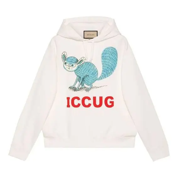 Gucci X Freya Hartas Animal Print Hoodie - White