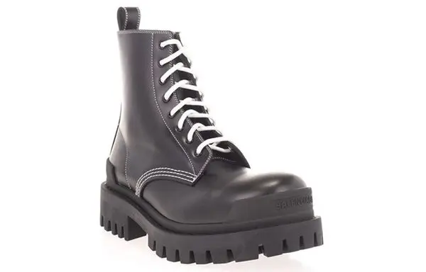 Balenciaga Strike Lace Up Boots - Black/white