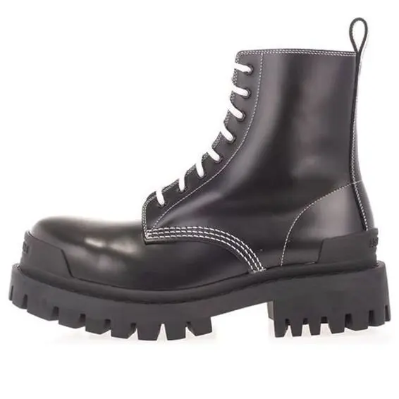 Balenciaga Strike Lace Up Boots - Black/white