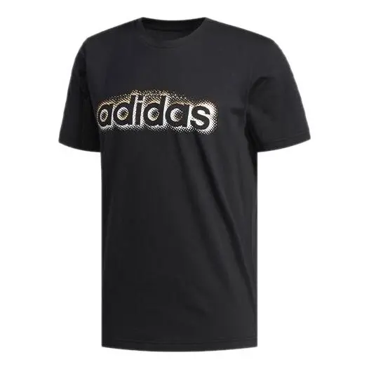 Adidas Sports Training Round Neck Foil Graphic Tee - Black