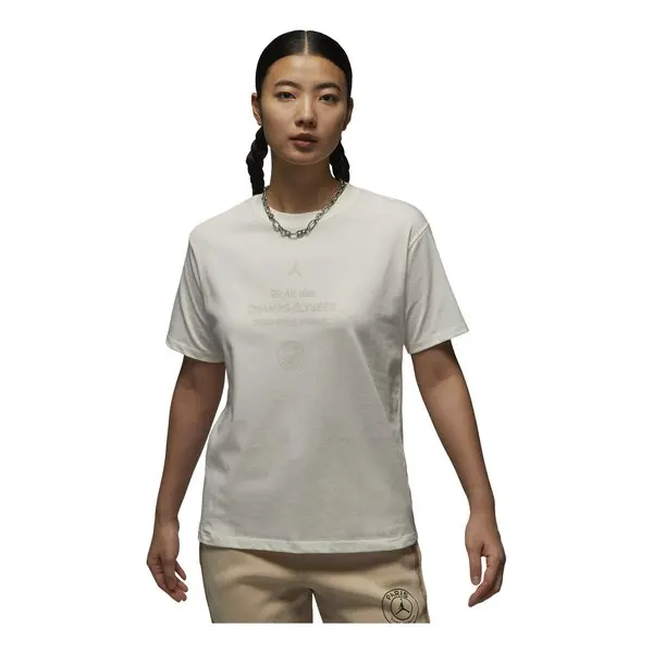 JORDAN Paris Saint-germain T-shirt Asia Sizing 'sail - Sail/pale Ivory