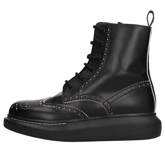 Alexander McQueen Hybrid Lace Up Ankle Boots - Black