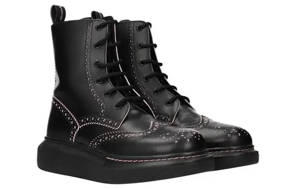 Alexander McQueen Hybrid Lace Up Ankle Boots