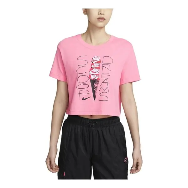 Nike Cropped Short Sleeve T-shirt - Pink