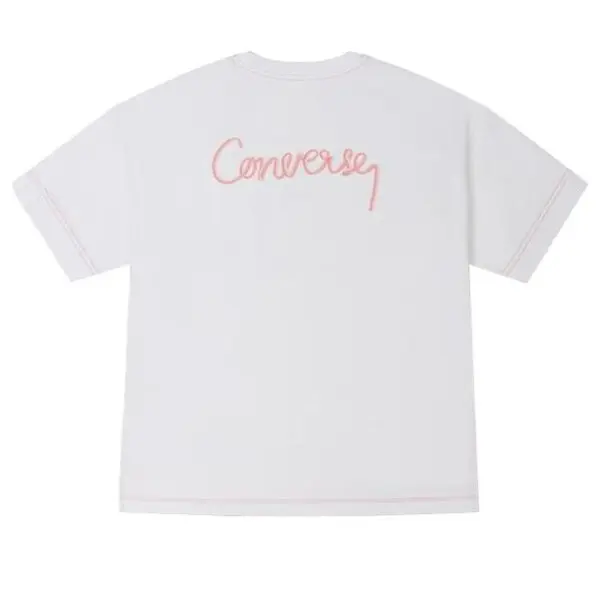 CONVERSE Embroidered T-shirt - White/pink