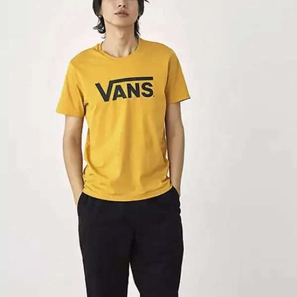 VANS Classic Logo Casual Sports Printing Short Sleeve Couple Style - Yellow