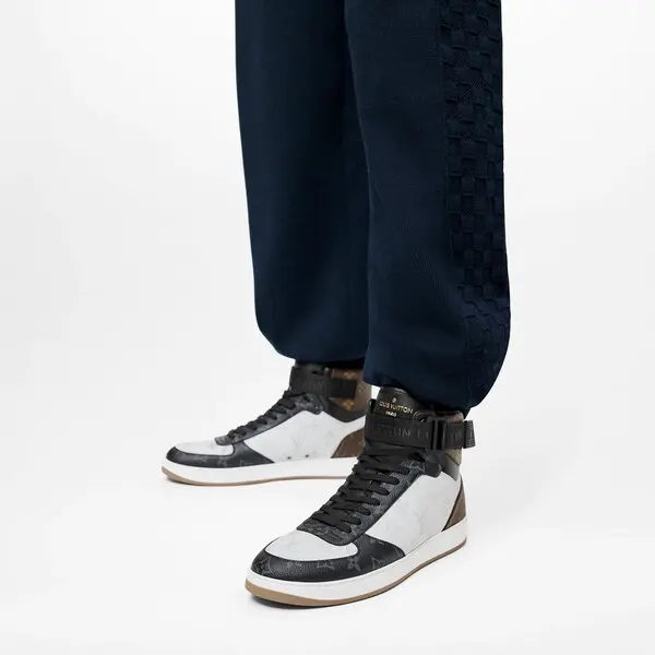 LOUIS VUITTON Rivoli Sneaker Boots 'patched White Monogram