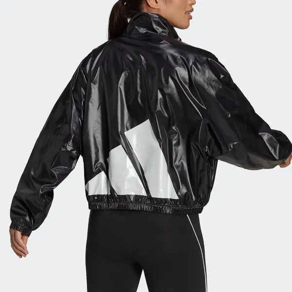 Adidas Glossy Logo Print Track Jacket
